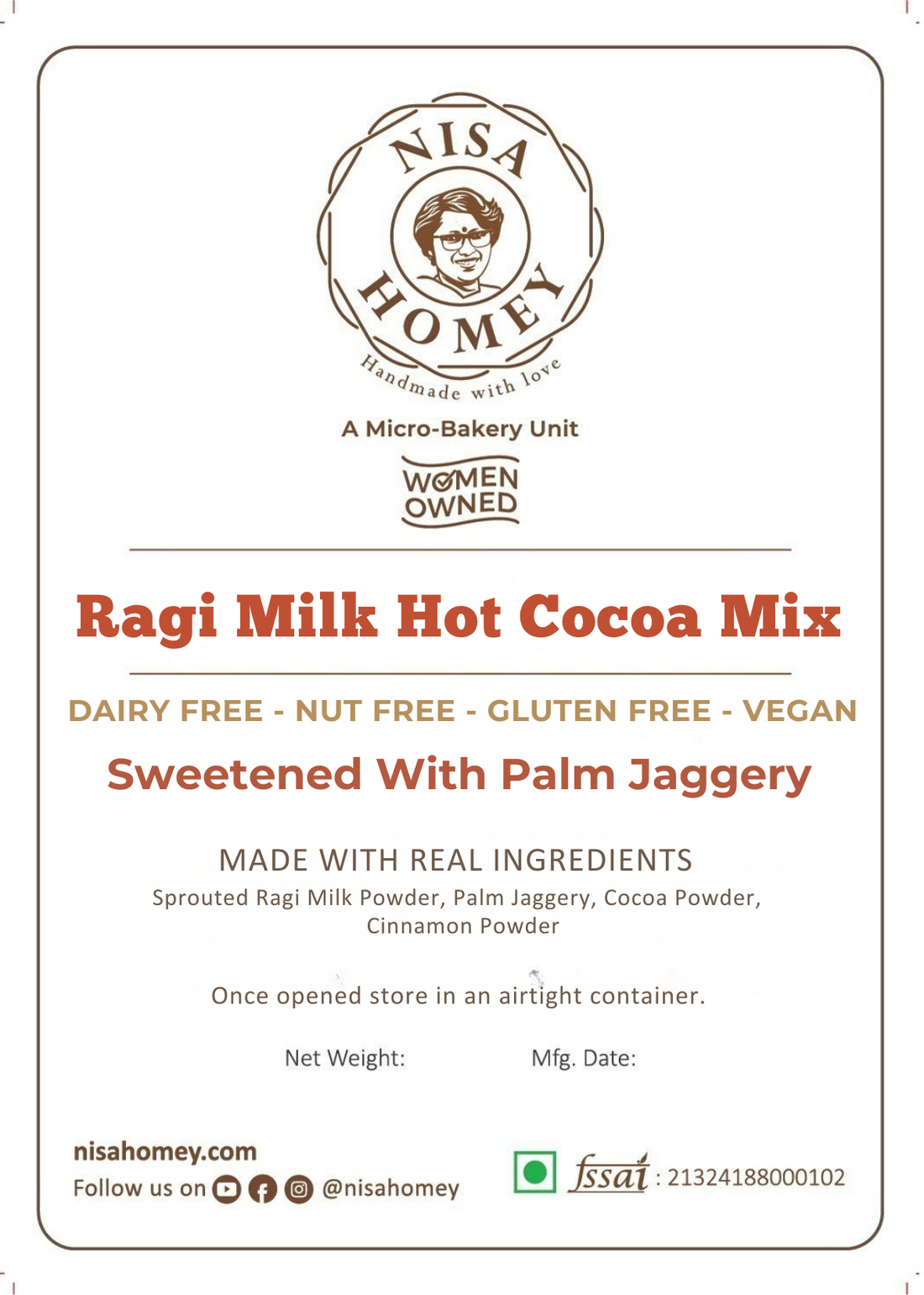 Ragi Milk Hot Cocoa Mix - PCOS Friendly – www.nisahomey.com